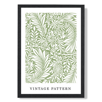 William Morris Green Pattern / Black Frame / SIZE: A2