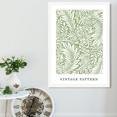 William Morris Green Pattern / White Frame / SIZE: A2