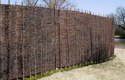 Willow Hurdle Fence Panel Premium Weave Woven Screening 6ft x 2ft
