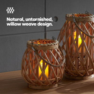 WILLOW LANTERNS SET OF 3 - NATURAL