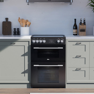Willow WDOC60TBL 60cm Electric Double Oven Cooker with Ceramic Hob ...