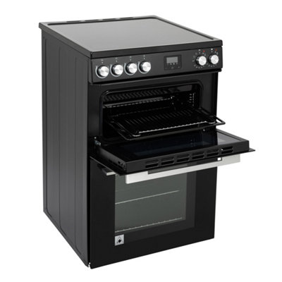 Willow WDOC60TBL 60cm Electric Double Oven Cooker with Ceramic Hob ...