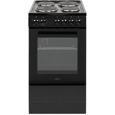 Willow WE50SSB 62L Black Freestanding Single Cavity Electric Cooker