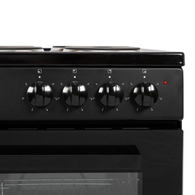 Willow WE50SSB 62L Black Freestanding Single Cavity Electric Cooker