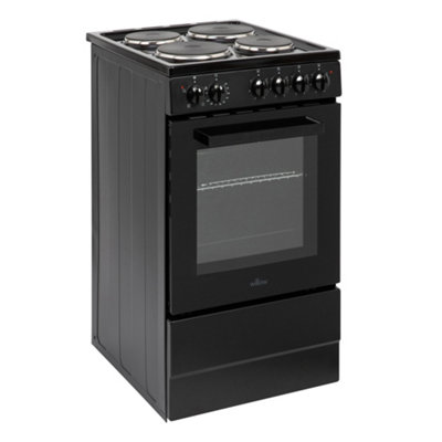 Willow WE50SSB 62L Black Freestanding Single Cavity Electric Cooker