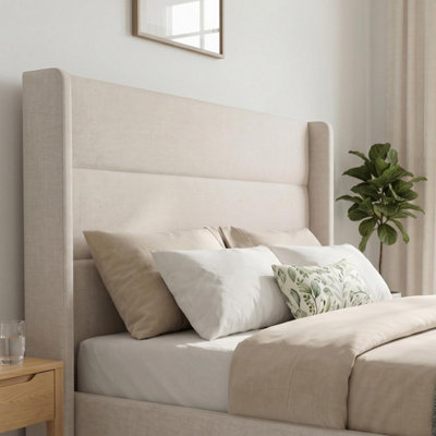 Wilmslow Winged Headboard Upholstered Ottoman Storage Double Bed Frame ...