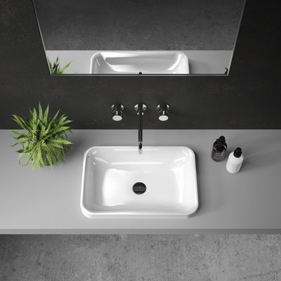 Wilson Stone Rectangular Inset Basin 550 - Gloss White