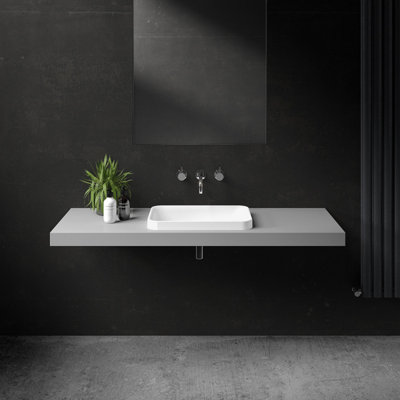 Wilson Stone Rectangular Inset Basin 550 - Matt White
