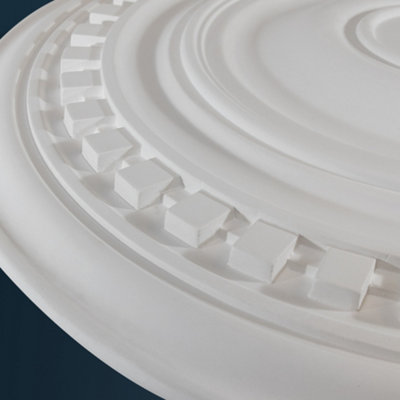 Wilton Plaster - WCP-07 - Georgian Dentil Plaster Ceiling Rose - White - 575mm / 22.5in diameter