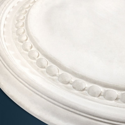 Wilton Plaster - WCP81 - Small Plain Bead Plaster Ceiling Rose - White ...