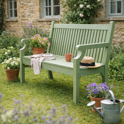 Winawood Sandwick 2 Seater Wood Effect Bench - Duck Egg Green