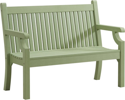 Winawood Sandwick Polymer Wood Effect 2 Seat Garden Bench - Duck Egg Green