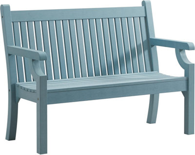 Winawood Sandwick Polymer Wood Effect 2 Seat Garden Bench - Powder Blue