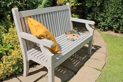 Winawood Sandwick Polymer Wood Effect 2 Seat Garden Bench - Stone Grey