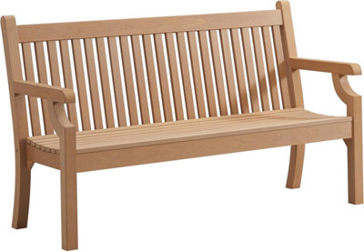 WINAWOOD SANDWICK POLYMER WOOD EFFECT 3 SEAT GARDEN BENCH - NEW TEAK