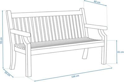 WINAWOOD SANDWICK POLYMER WOOD EFFECT 3 SEAT GARDEN BENCH - NEW TEAK