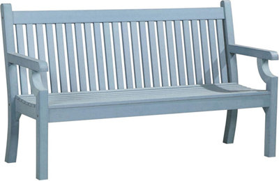 Winawood Sandwick Polymer Wood Effect 3 Seat Garden Bench - Powder Blue