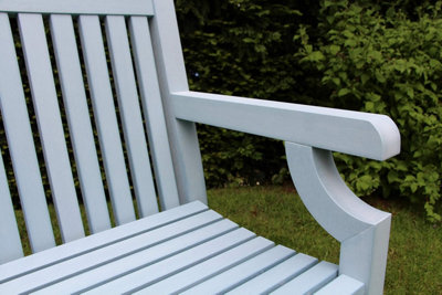 Winawood Sandwick Polymer Wood Effect 3 Seat Garden Bench - Powder Blue