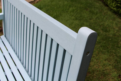 Winawood Sandwick Polymer Wood Effect 3 Seat Garden Bench - Powder Blue