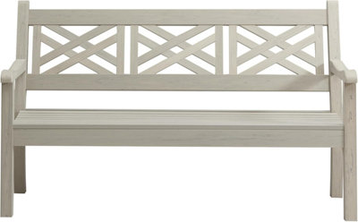 Winawood Sandwick Polymer Wood Effect 3 Seat Garden Bench - Stone Grey