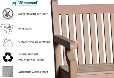Winawood Sandwick Polymer Wood Effect Love Seat - New Teak
