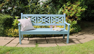Winawood Speyside 3 Seater Wood Effect Bench - Powder Blue