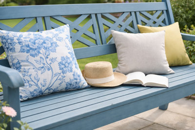 Winawood Speyside 4 Seater Wood Effect Bench - Powder Blue