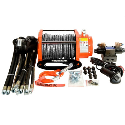 WINCHMAX 10,000lb Hydraulic Winch. 25m Dyneema Rope. 12v Control System.