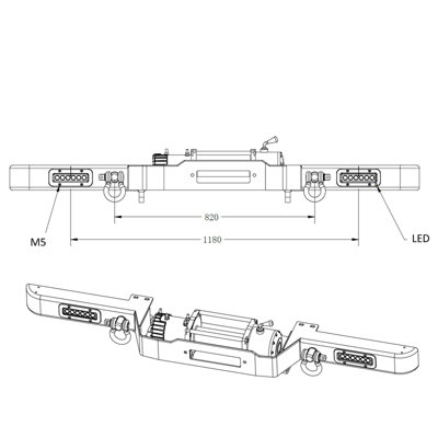 WINCHMAX 13,500lb 12v Winch. Defender Winch Bumper, Armourline Rope ...