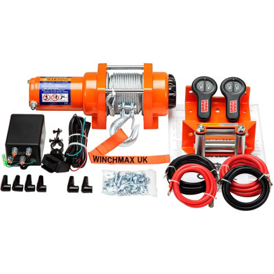 WINCHMAX 3,000lb 12v Electric Winch. 15m Steel Rope. Remote Controls.