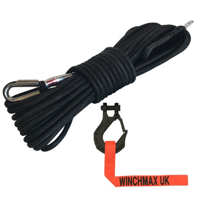 WINCHMAX Armourline Synthetic Rope 25m x 10mm with Tactical Hook ...