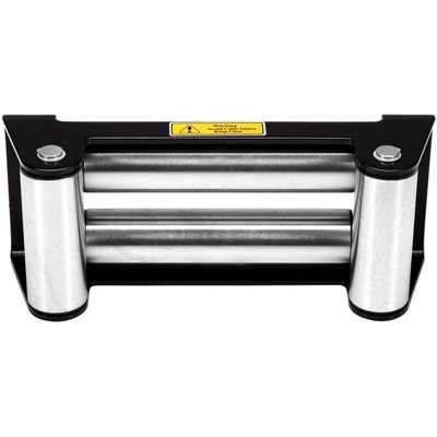 WINCHMAX Large Roller Fairlead, Black. Heavy Duty Zinc Plated Rollers.