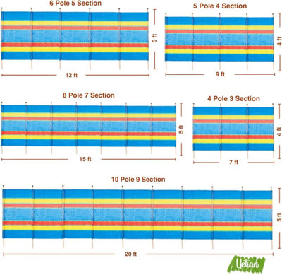 Windbreak, Extra Tall Colorful Wind Break for Camping, Caravan ...
