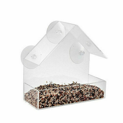 Window Bird Feeder with Seed Tray