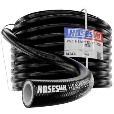 Window Cleaning Pole Hose PVC with Reinforced Hard Core - Black / 6mm ...