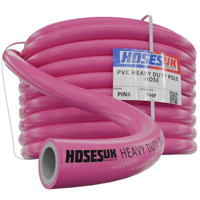 WINDOW CLEANING POLE HOSE PVC WITH REINFORCED HARD CORE - PINK / 6MM ID ...