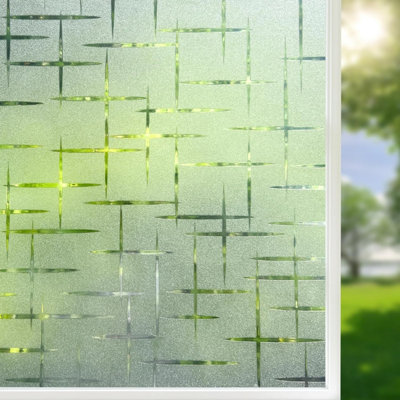 Window Film for Glass Windows, Cross Pattern Frosted, Window Frosting ...