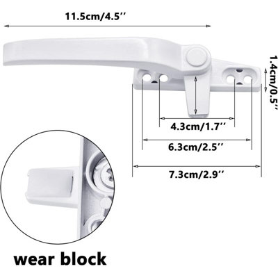 Window handles a pair of white universal aluminum alloy window handles ...