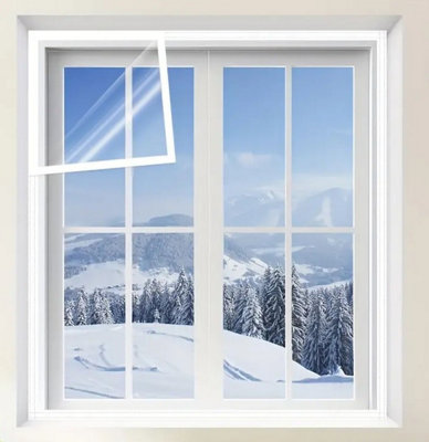 Window Insulation Film Kit Clear Shrink Winter Draught Excluder 1.57M x ...
