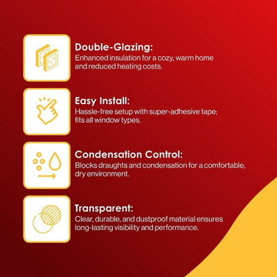 Window Insulation Kit Includes Insulation Film & Adhesive Tape Shrink ...