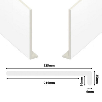 Window Sill Cover Board Plastic uPVC Window Cill Capping (L)1.25m (W ...