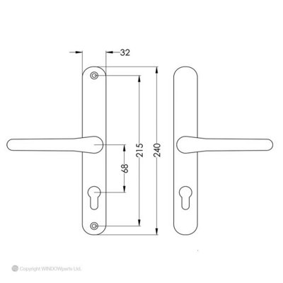 Windowparts Lever/Lever Inline Door Handle - Suits Fullex Locks ...