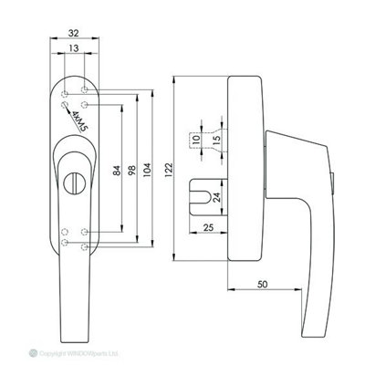 Windowparts Tilt and Turn Forked/Spaded Aluminium Window Handle - White ...
