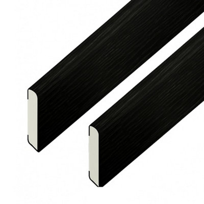 WINDOWS4YOU BLACK ASH WOODGRAIN UPVC ARCHITRAVE TRIM - PENCIL ROUND ...