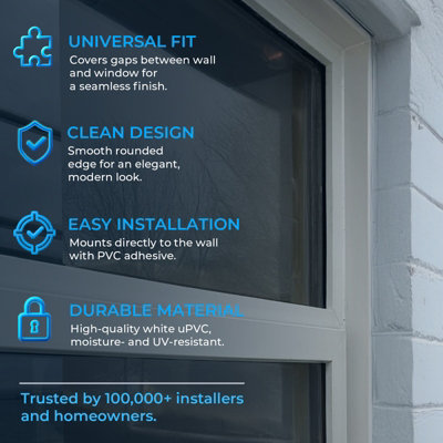 WINDOWS4YOU BLACK ASH WOODGRAIN UPVC ARCHITRAVE TRIM - PENCIL ROUND ...