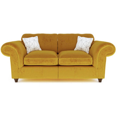 Windsor 2 Seater Saffron Sofa - Brown Feet | DIY at B&Q