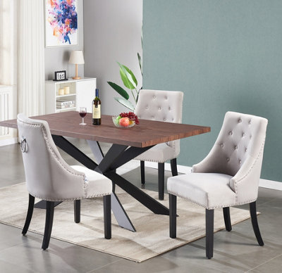 Windsor Duke LUX Dining Set Includes a Walnut Dining Table and Set of 4 ...