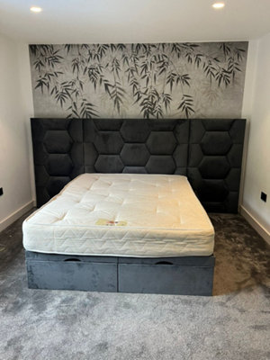 Windsor Hexagonal Design Extra Wide Headboard Bed Frame - Doorstep ...