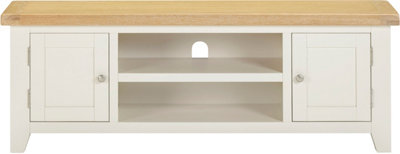 Windsor Straight TV Unit - Ivory/Oak