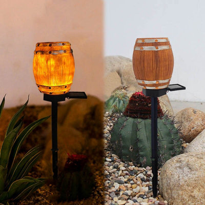 Wine Barrel LED Solar Outdoor Landscape Garden Decoration Light | DIY ...